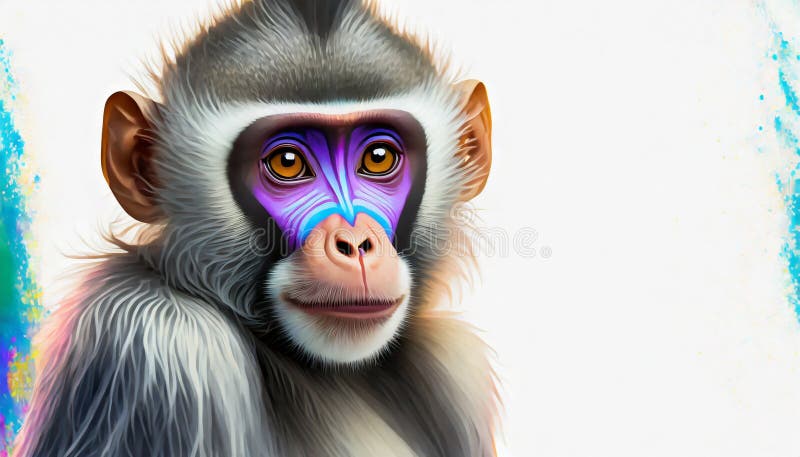 Illustrated Monkey on a White Background Stock Illustration ...