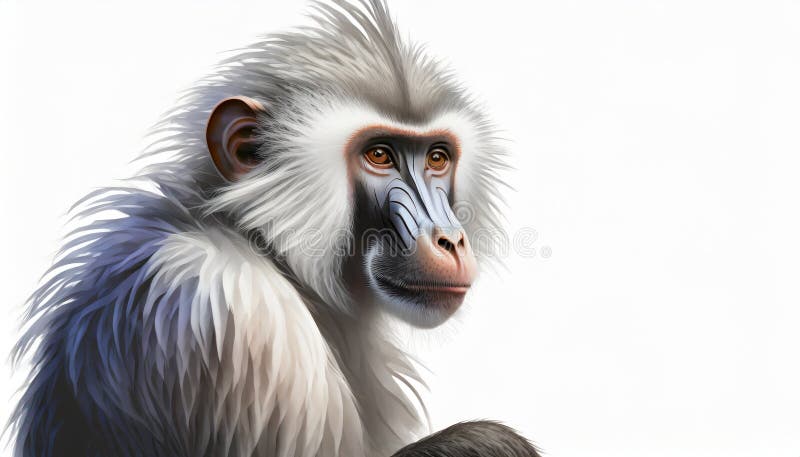Illustrated Monkey on a White Background Stock Illustration ...