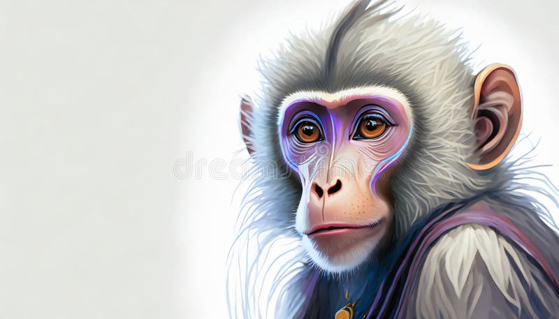 Illustrated Monkey on a White Background Stock Illustration ...