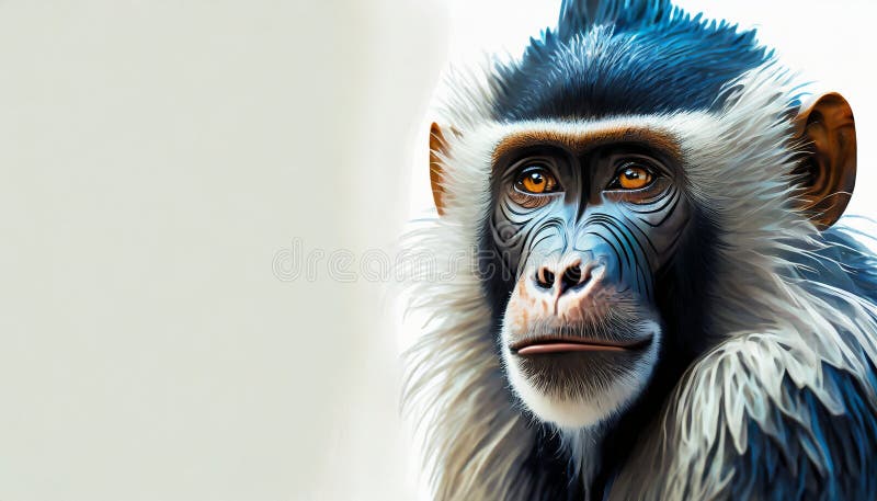 Illustrated Monkey on a White Background Stock Illustration ...