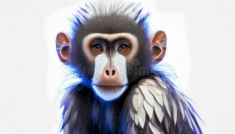 Illustrated Monkey on a White Background Stock Illustration ...