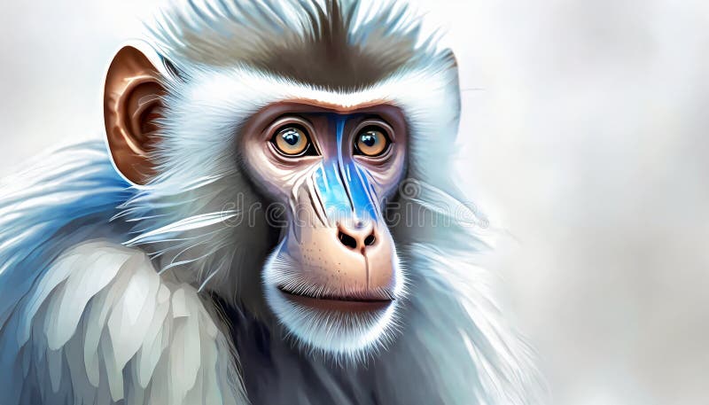 Illustrated Monkey on a White Background Stock Illustration ...