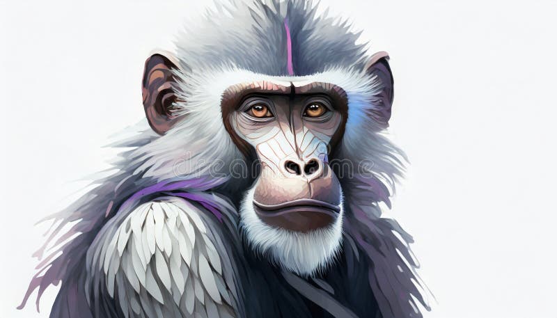 Illustrated Monkey on a White Background Stock Illustration ...
