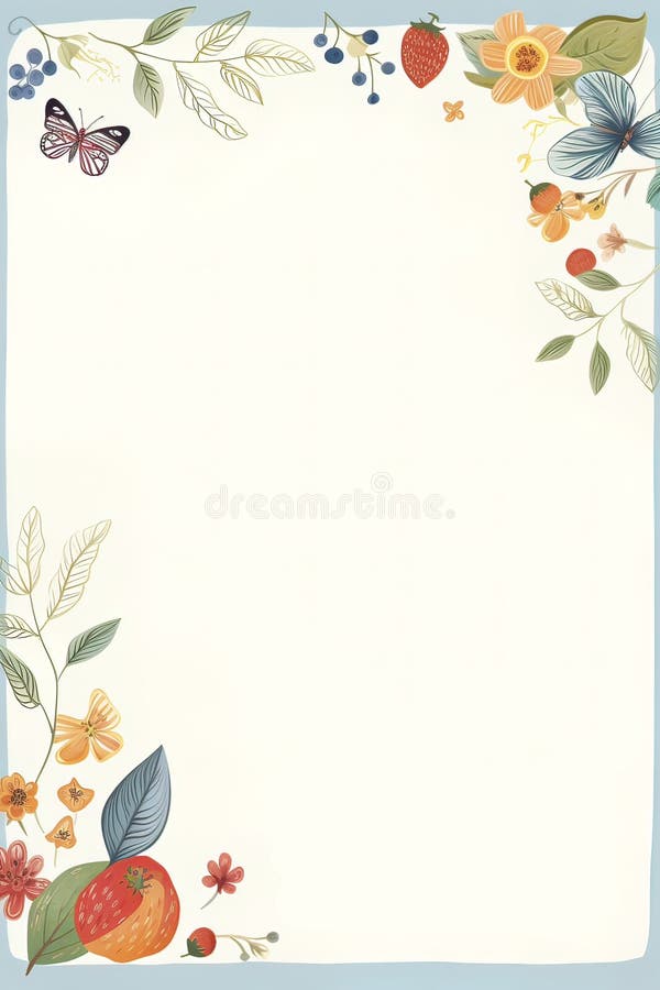 An Illustrated Notepad, with Wedding Elaborate Borders Stock ...