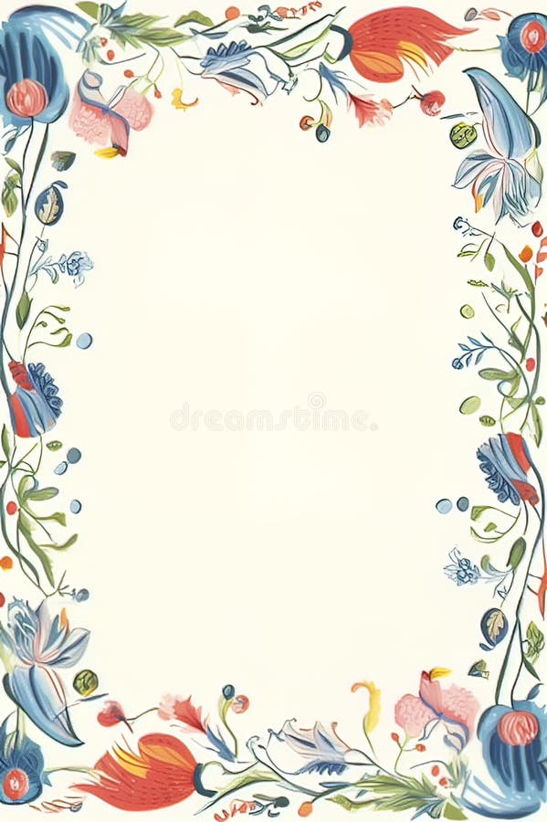 An Illustrated Notepad, with Wedding Elaborate Borders Stock ...