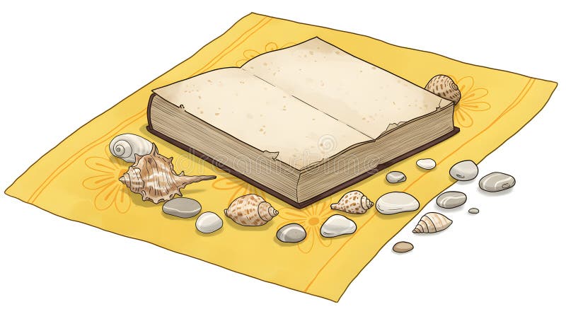 Open Book and Seashells stock photo. Image of creative - 370445430