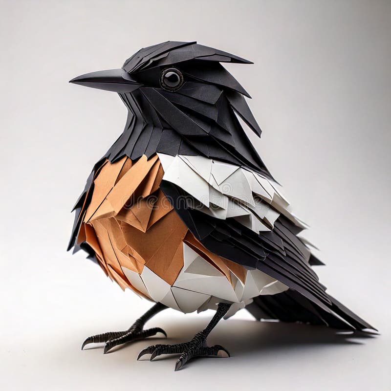 Illustrated Origami Magpie stock illustration. Illustration of design ...