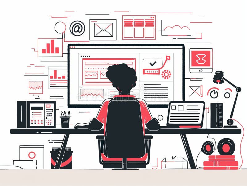 Digital Workspace Efficiency Concept Stock Image - Image of modern, task: 315622803