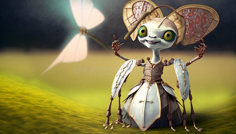 Illustrated 3d Praying Mantis on White Background Stock Illustration ...