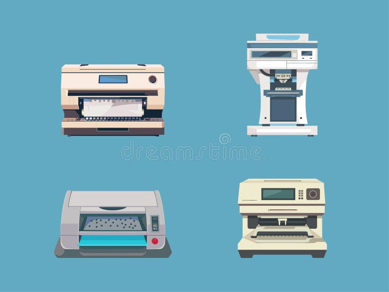 Illustrated Precision of a Printer Stock Vector - Illustration of ...