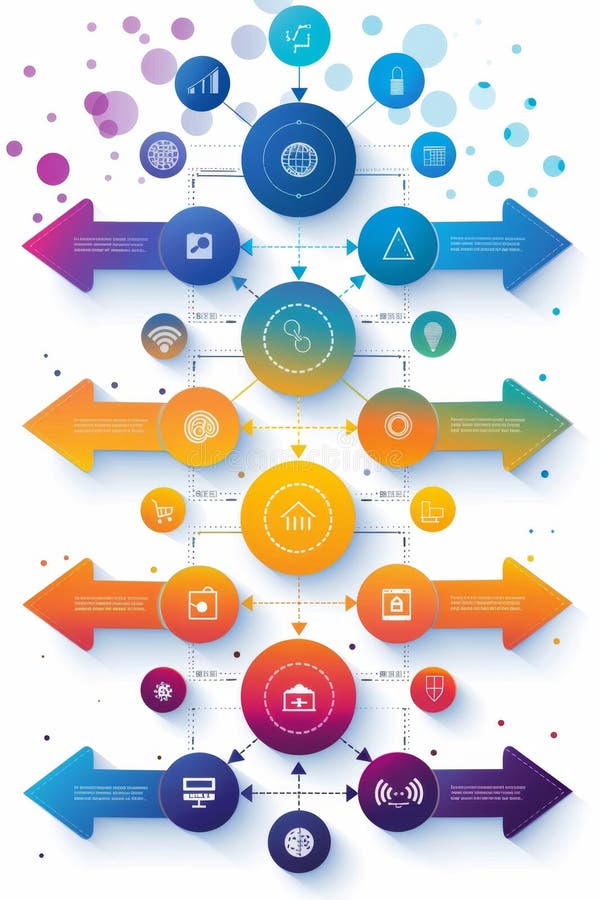 Illustrated Process Flow Using Colorful Icons and Arrows in a Project ...