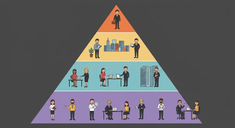 An Illustrated Pyramid Chart Divided into Four Horizontal Layers, Each ...