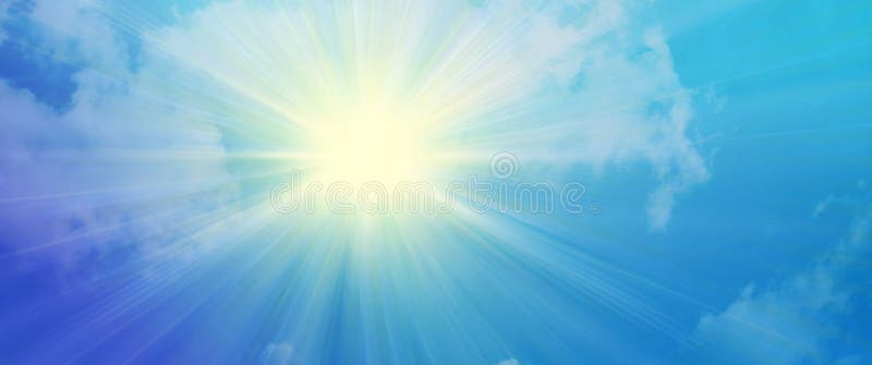 Streaming Sunlight on Blue Sky Illustration Stock Illustration ...