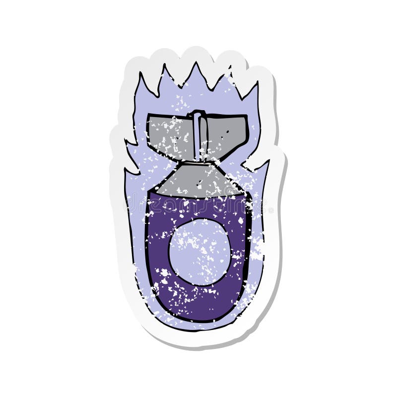 Retro Distressed Sticker of a Cartoon Bomb Stock Vector - Illustration ...