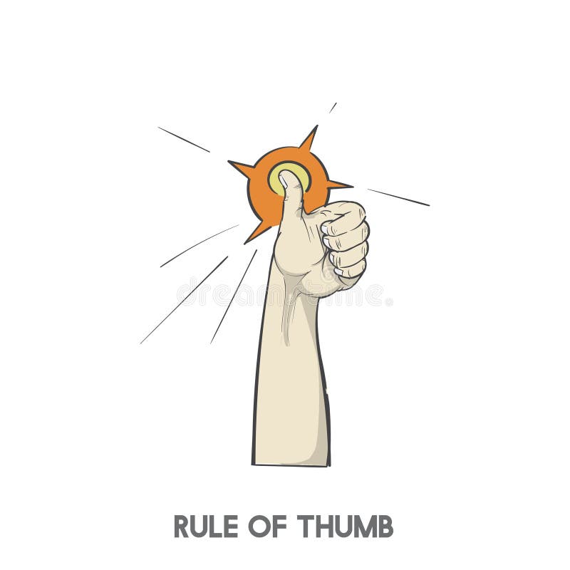 Illustrated Rule of Thumb Idiom Stock Illustration - Illustration of ...