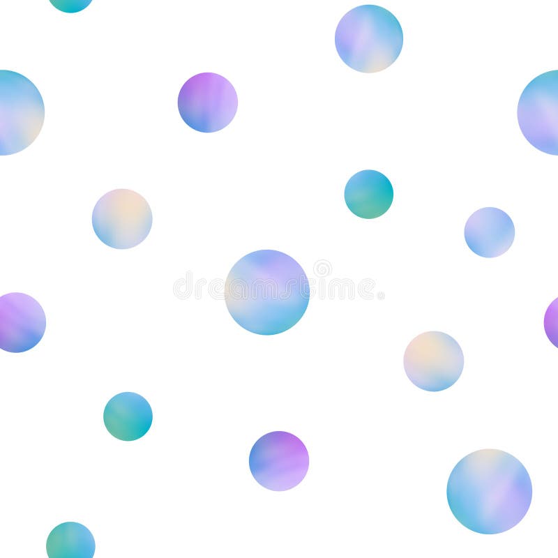 Illustrated Seamless Pattern with Gradient Circles on a White ...