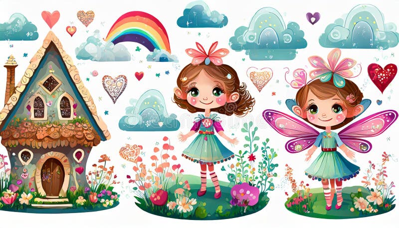 Illustrated Set of Fairy Tale Creatures Stock Illustration ...