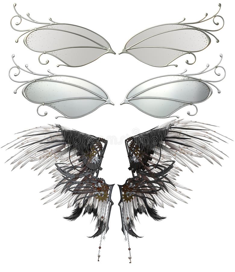 Set of Vector Filigree Fairy Wings for Design Stock Vector ...