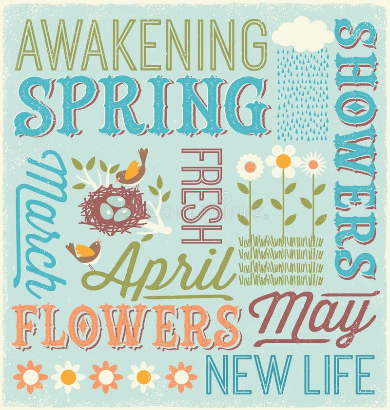 Spring Word Cloud stock illustration. Illustration of word - 16612162