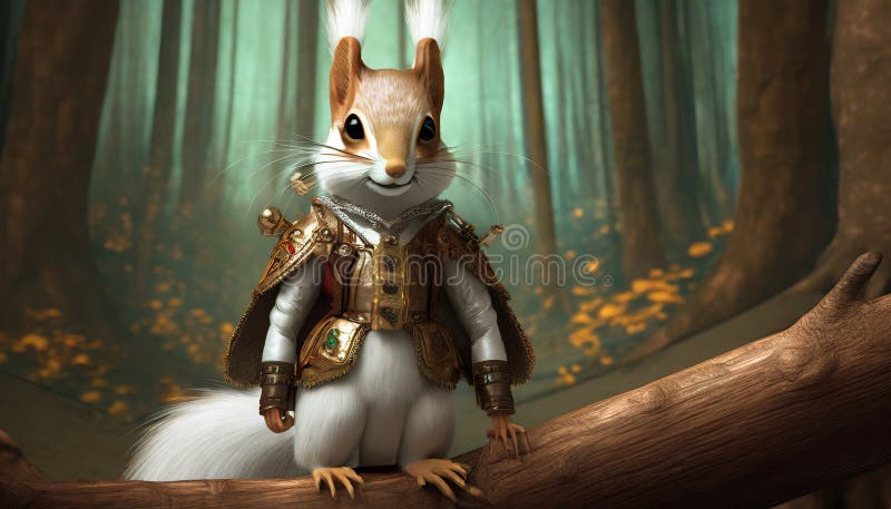 Illustrated Squirrel in a Vest Stock Illustration - Illustration of ...