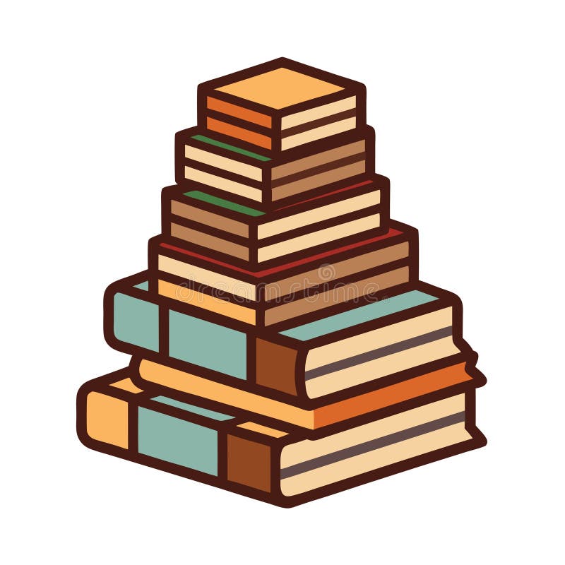 Colorful Stack of Books: Education, Reading, and Knowledge Illustration ...