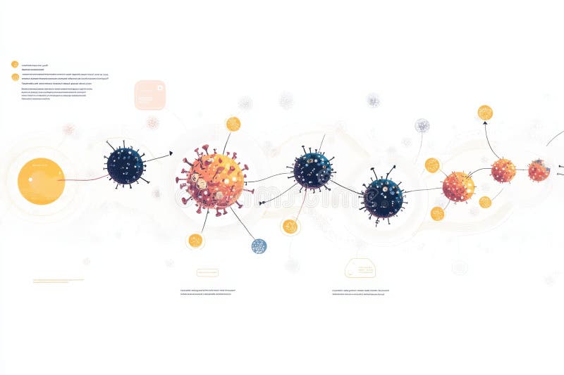 Illustrated Stages Showcase Virus Lifecycle from Penetration To ...