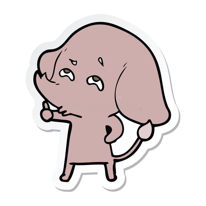 Sticker of a Cartoon Elephant Remembering Stock Vector - Illustration ...