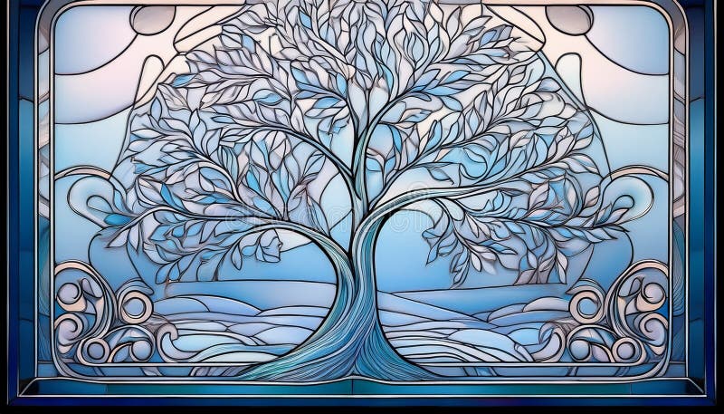 Illustrated tree stock illustration. Illustration of trunk - 372519452