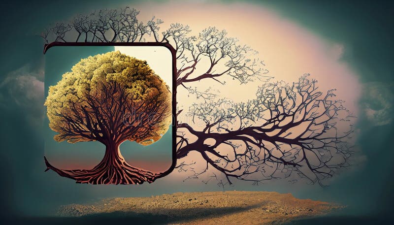 The Illustrated Tree Itself Stock Illustration - Illustration of ...