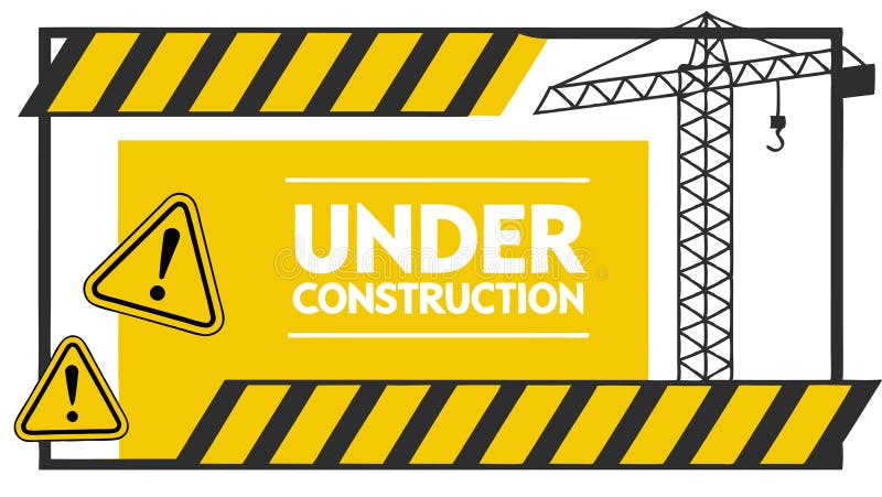 An Illustrated Under Construction Board Stock Vector - Illustration of ...