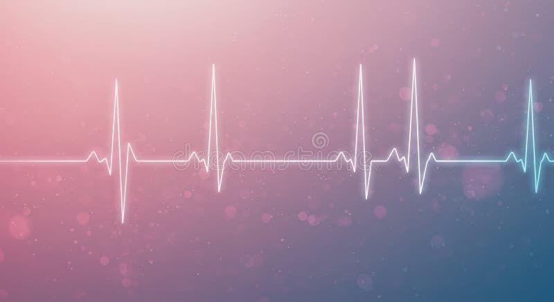 An Illustrated Waveform Representing Heart Activity Against a Gradient ...
