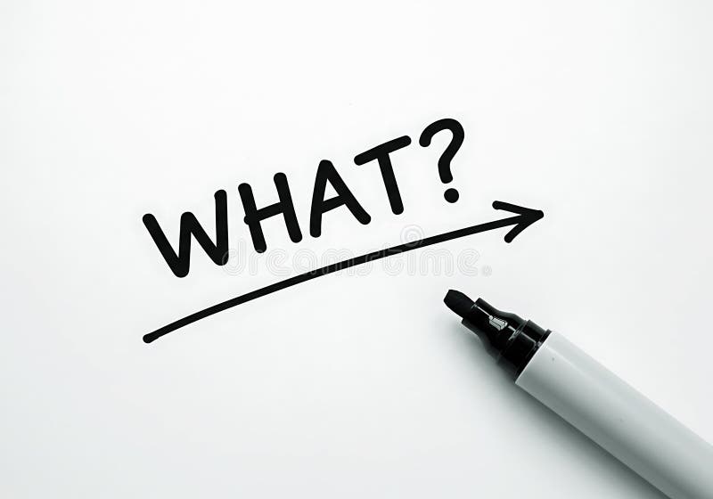 Bold Handwritten What with Arrow Indicating Forward Movement Stock ...