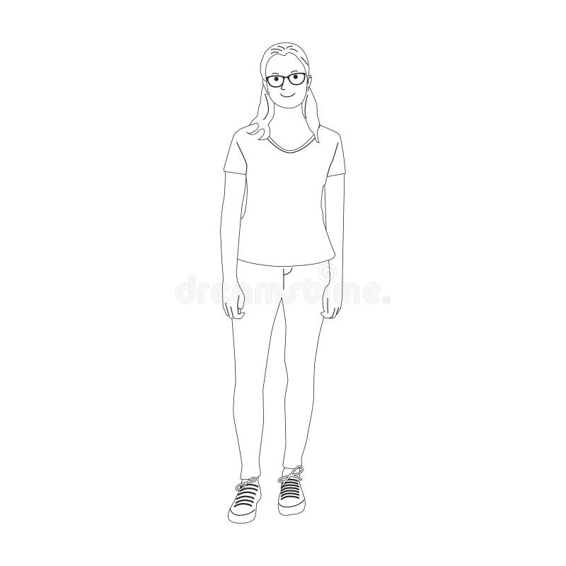 Woman Standing Up Drawing