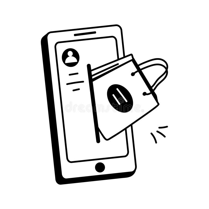 Illustrates a Mobile Shopping Process or Purchasing through Apps Stock ...