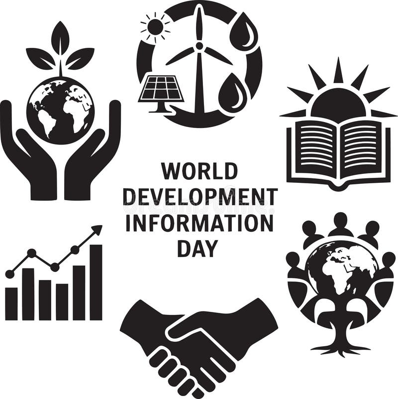 World Development Information Day Vector Illustrating Global Progress and Awareness Stock Vector ...