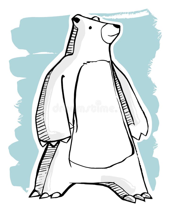 Illustratie of Tekening Van De Ijsbeer De De Vectorinkt Vector ...