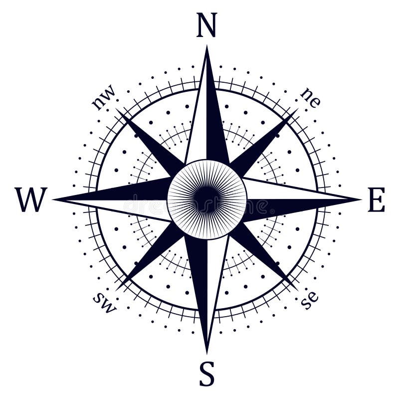 Illustratie Van Een Windroospictogram Stock Illustratie - Illustration ...