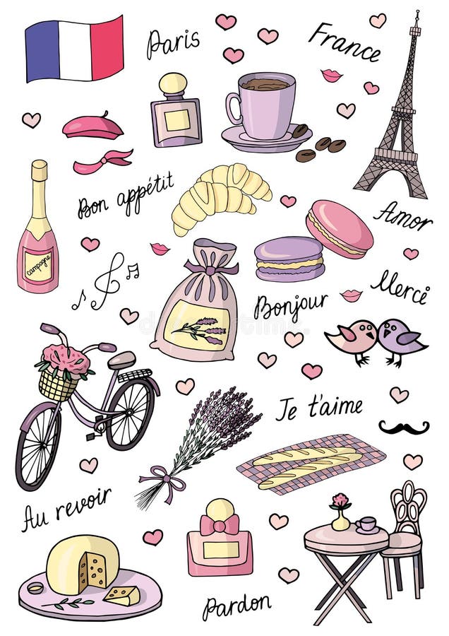 De Franse Karakters, Typische Kunstenaar En Bootsen Na Vector ...