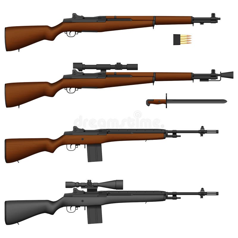 De Vector Van Geweerm1 Garand Vector Illustratie - Illustratie ...