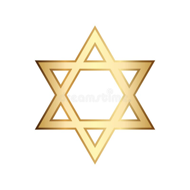 Gouden Jodenster (ster Van David) Vector Illustratie - Illustration of ...