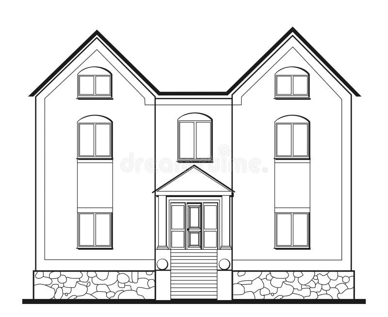 Illustratie van groot huis vector illustratie. Illustration of ...