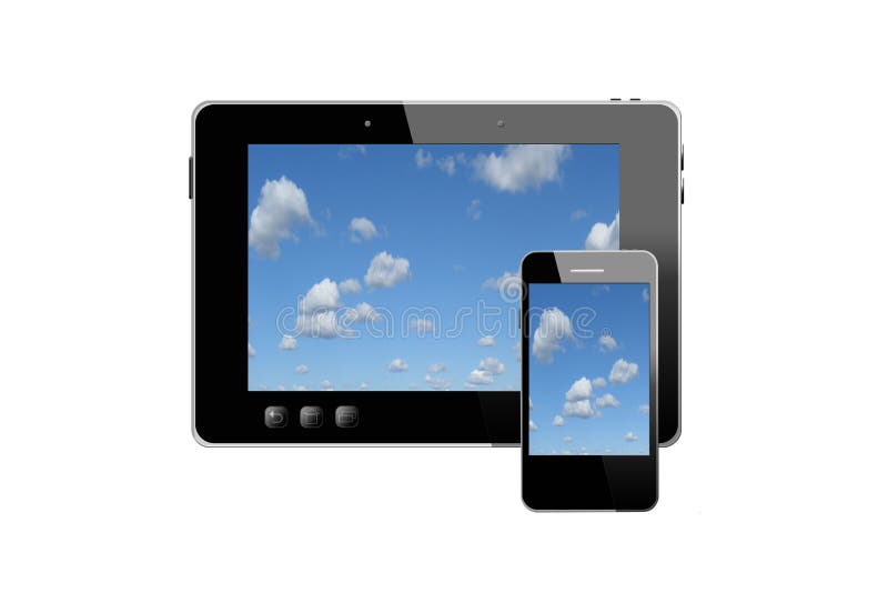 Illustratie Van Tablet En Moderne Mobiele Telefoon Stock Illustratie ...
