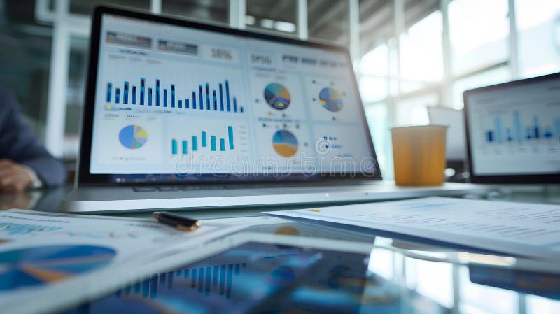 Illustrating Business Operations, a Modern Office Environment with ...