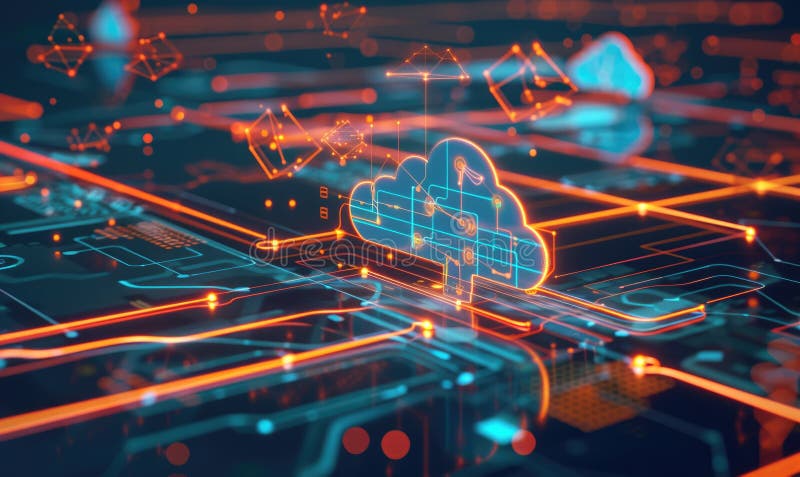 Illustrating Cloud Data Concept with Digital Storage Icons Stock ...
