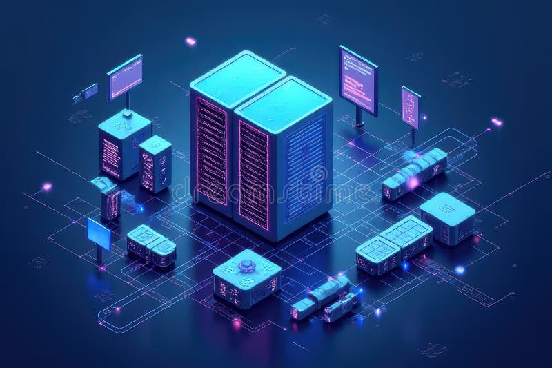 Illustrating Game Server Hosting Stock Illustration - Illustration of ...