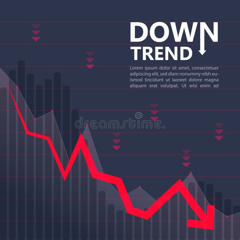 Red Arrow Downtrend Graph and Bar Chart in Digital and Tech Theme ...