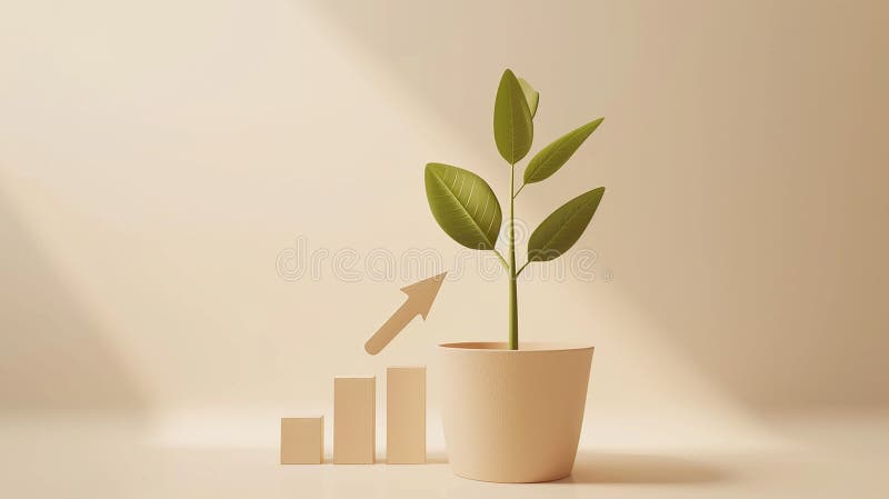 Illustrating Personal Growth: Upward Arrow and Sprouting Plant for ...