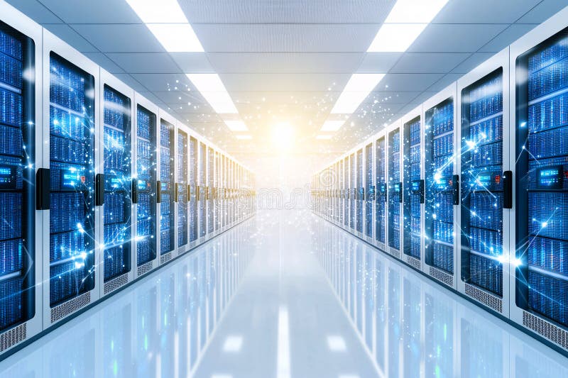 Illustrating Secure Data Storage and Network Privacy, Abstract Lines of ...