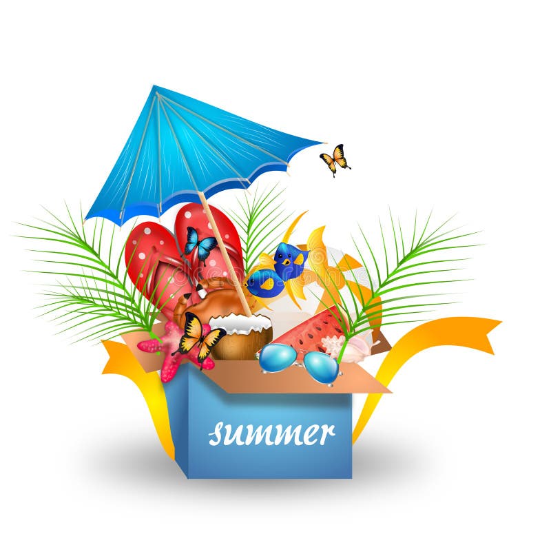 Illustratio of summer box stock illustration. Illustration of season ...