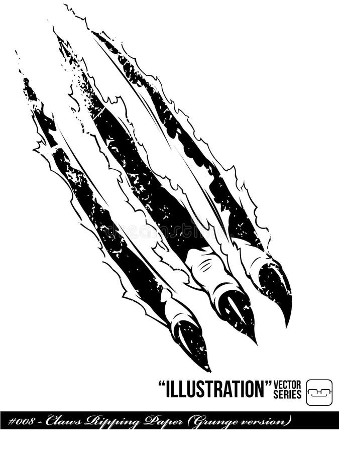 Illustration #008 - Claws Ripping Paper_grunge Stock Vector ...
